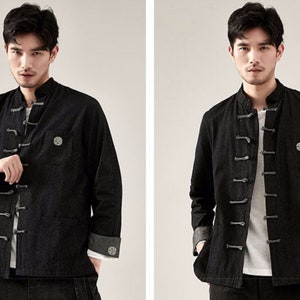 Traditional Chinese Cheongsam Jacket/ Denim Coat/ Frog Button ...