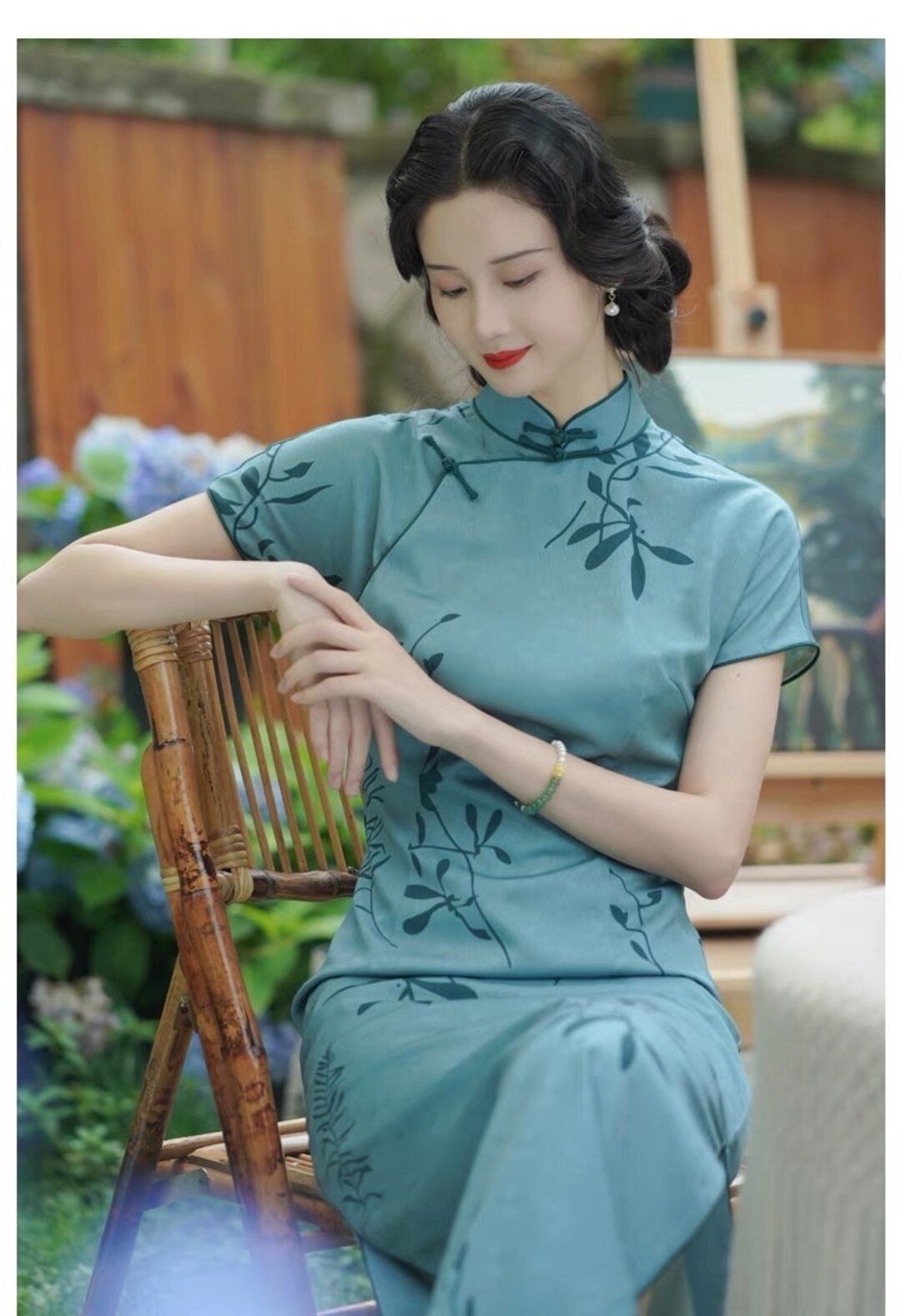 Green Cheongsam Ball Gown Chinese Traditional Qipao Dress - Etsy