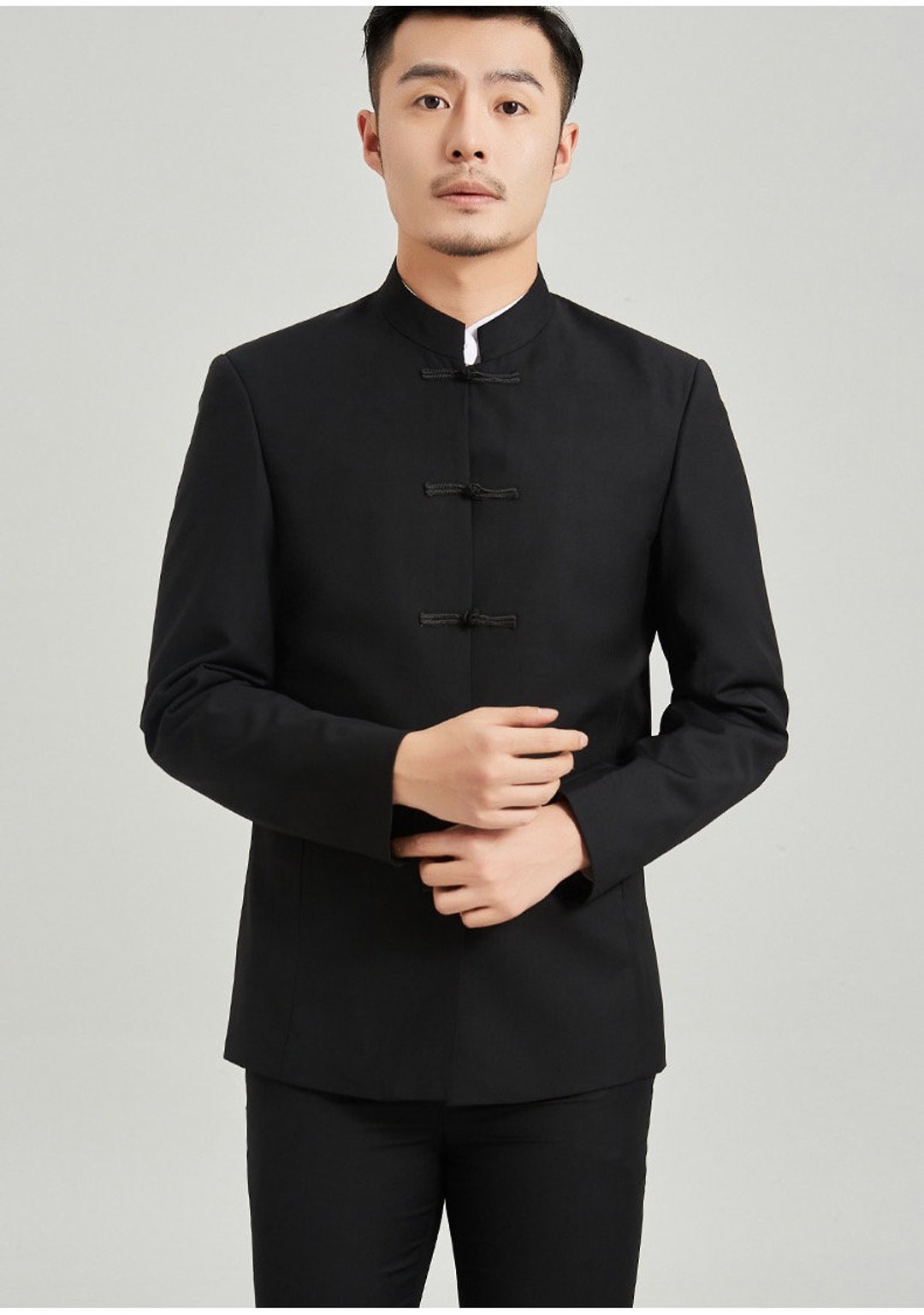 Buy Men's Frog Button Suit Jacket, Mandarin Collar, Chinese Wedding ...