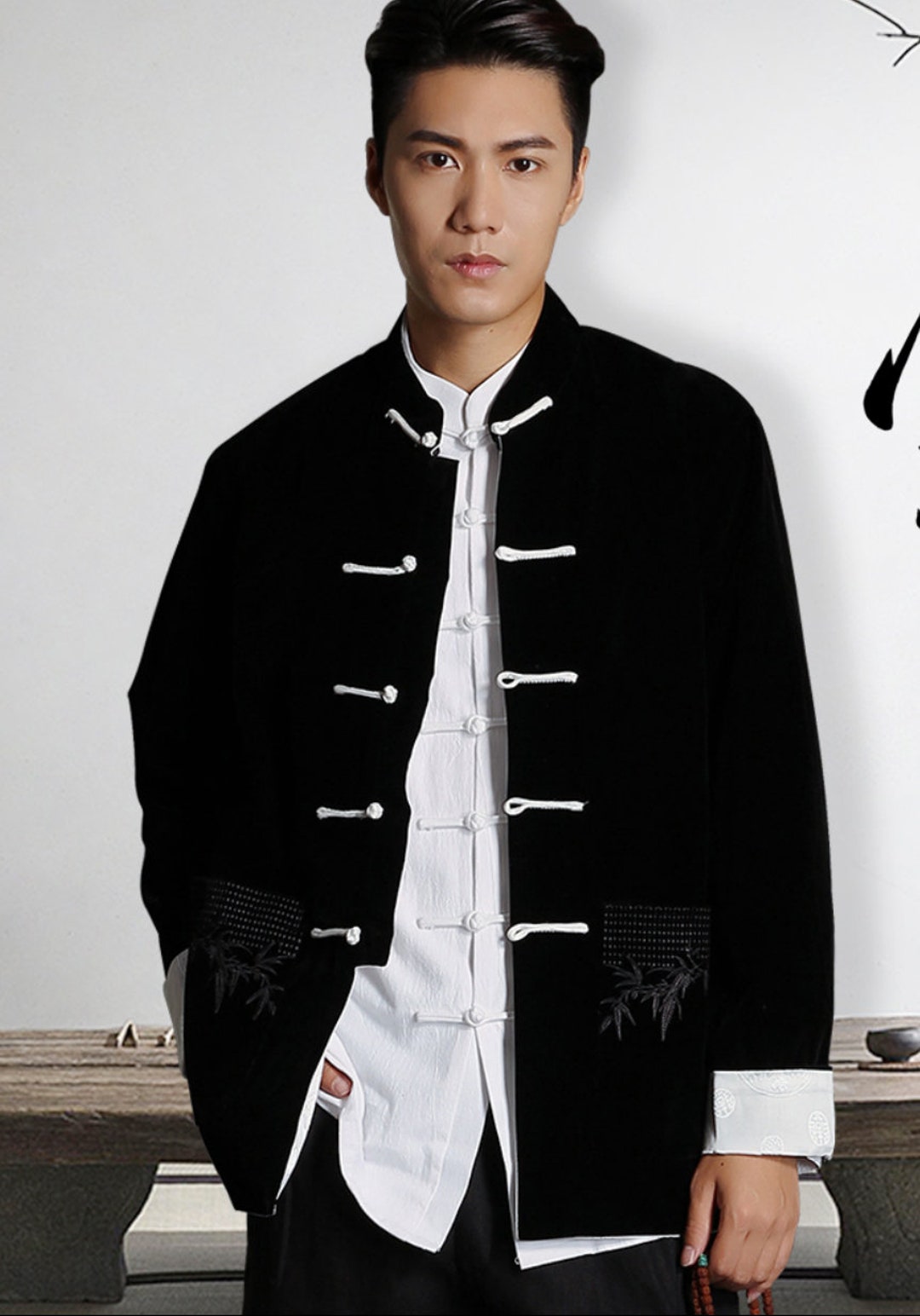 Men's Chinese Velvet Jacket / Frog Button /two-sided,cheongsam Jacket ...