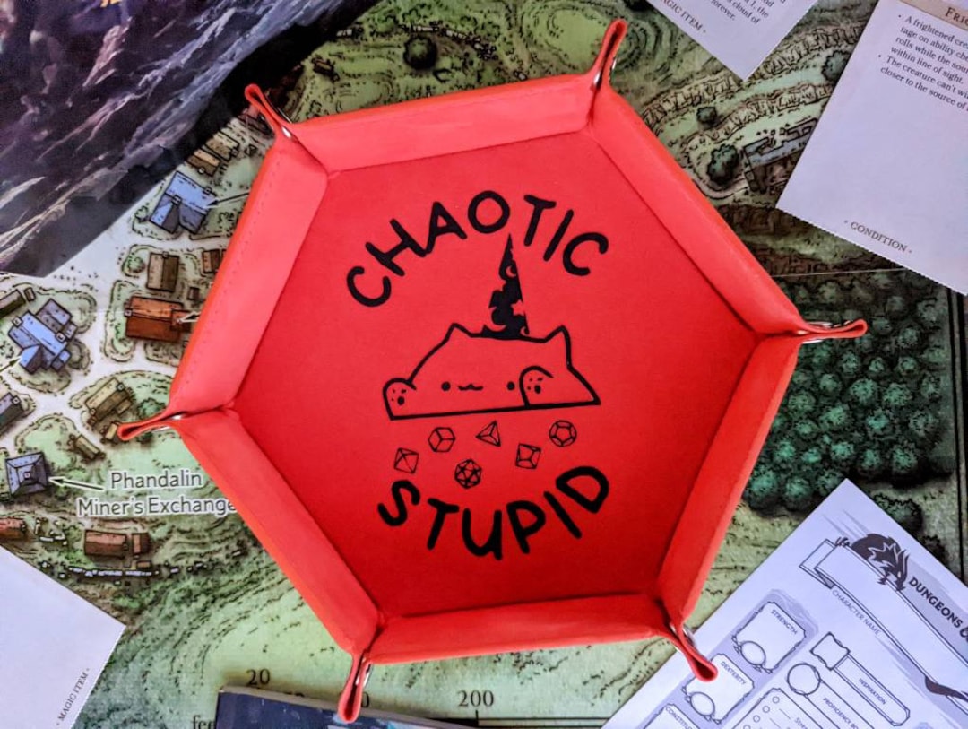 DND RPG Chaotic Stupid Funny Dice Rolling Collapsible Tray - Etsy