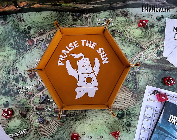 Praise the Sun Dark Souls Paladin DND RPG Dice Rolling Collapsible Tray ...