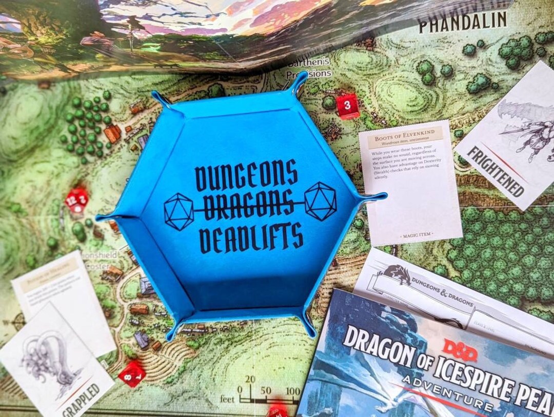 DND Dungeons Dragons Deadlifts RPG Dice Rolling Collapsible Tray - Etsy