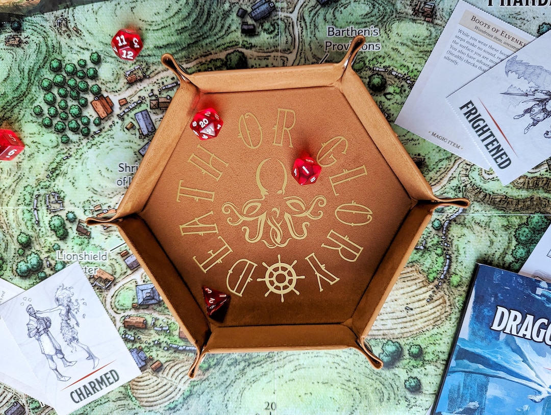 Death and Glory Nautical Octopus DND RPG Dice Rolling Collapsible Tray ...