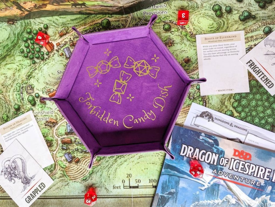 DND RPG Forbidden Candy Dish Funny Dice Rolling Collapsible Tray - Etsy UK