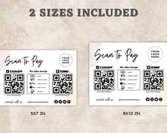Editable Scan to Pay Card Canva Template - Etsy