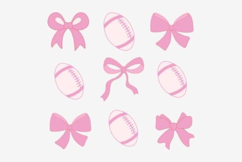 Coquette Football Pink Svg Png Retro Mom Graphic - Etsy