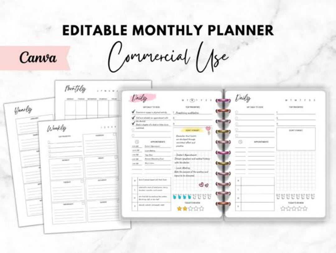 All in One Yearly Journal, Digital Planner Bundle - Etsy