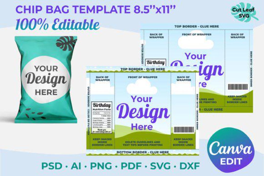 Chip Bag Template - Etsy