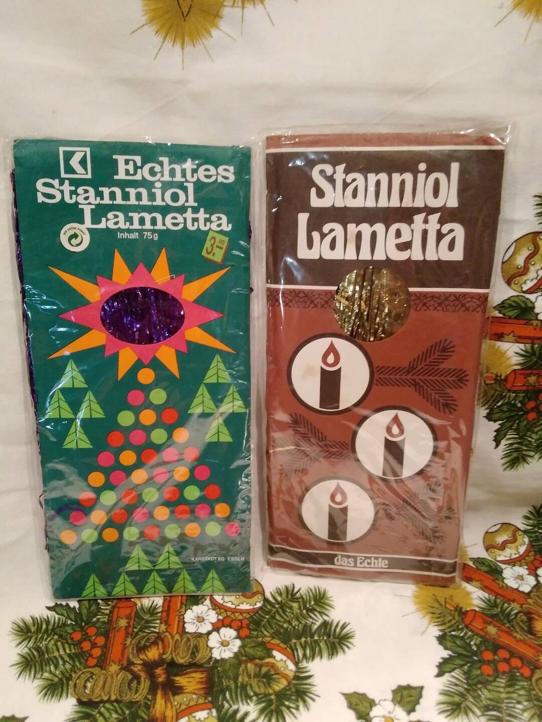 1 Vintage Pack of German Tinsel~heavy Metal Tinsel~lametta Tinsel~gold ...