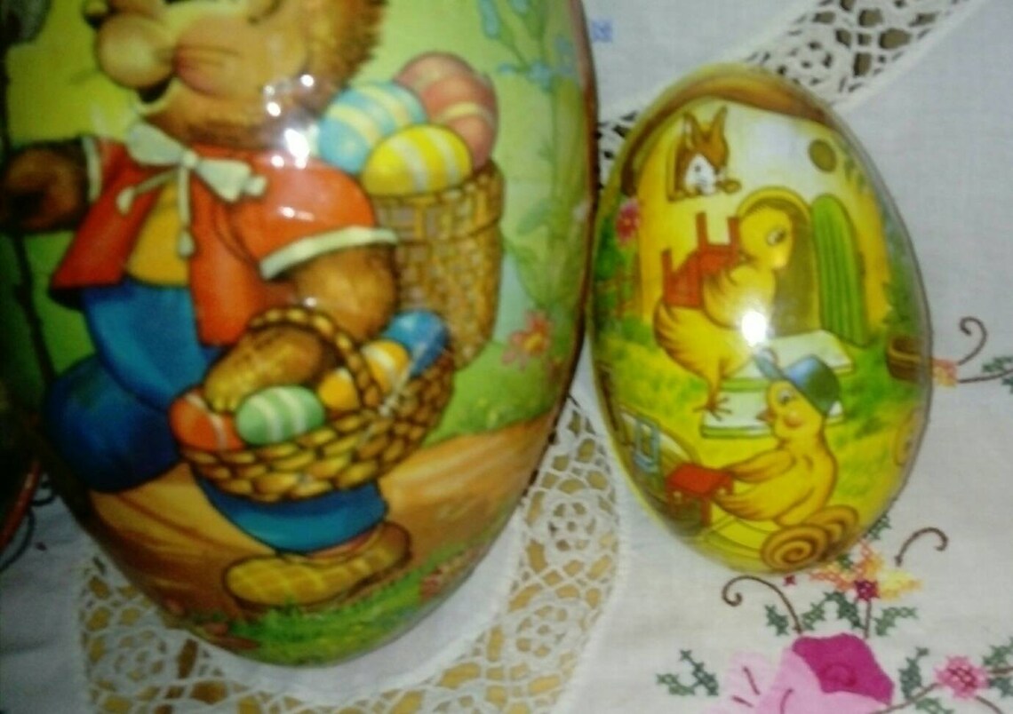Vintage German Easter Papp Easter Egg to Fillpick-1-eggfrohe - Etsy