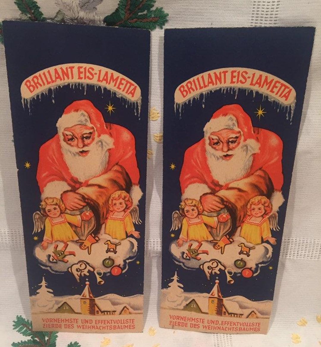 1 Old Pack of German Tinsel~heavy Metal Tinsel~lametta Tinsel~silver ...