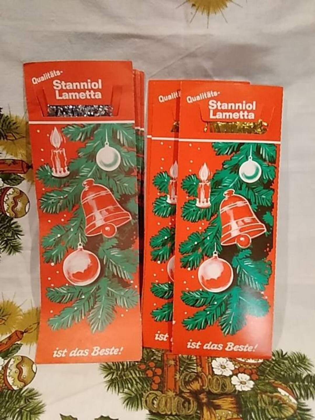 1 Vintage Pack of German Tinsel~heavy Metal Tinsel~lametta Tinsel~gold ...