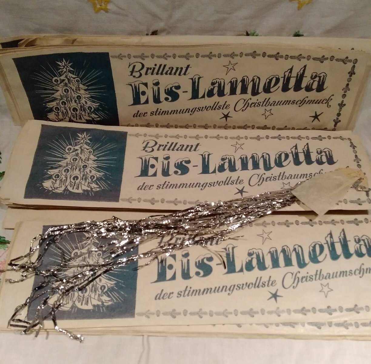 1 Vintage Pack Tinsel~heavy Metal Tinsel~lametta Tinsel~silber~one-pack ...