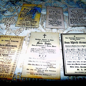 6 Antique German Death Cards~1885-1922~funeral Cards~german Religious ...