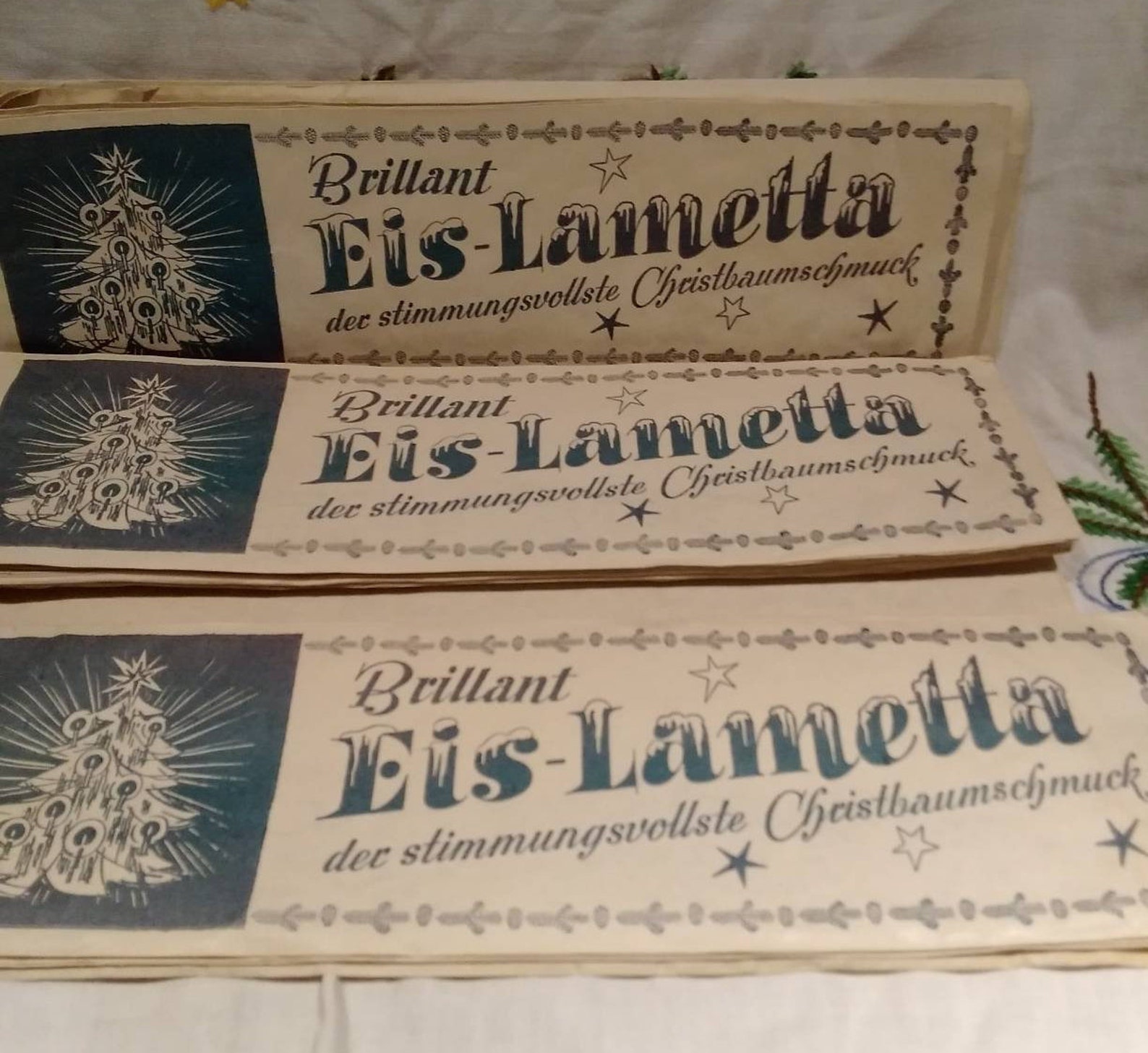 1 Vintage Pack Tinsel~heavy Metal Tinsel~lametta Tinsel~silber~one-pack ...