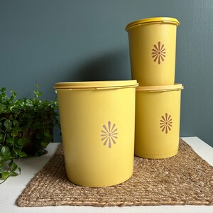Vintage Tupperware Harvest Gold Set of 3 Containers, Retro Kitchenware ...