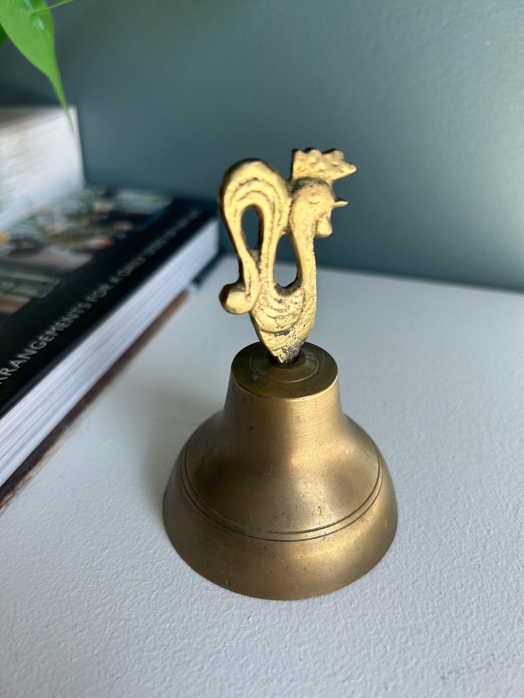 Vintage Brass Rooster Bell, Mid Century Hand Bell, Home Decor ...