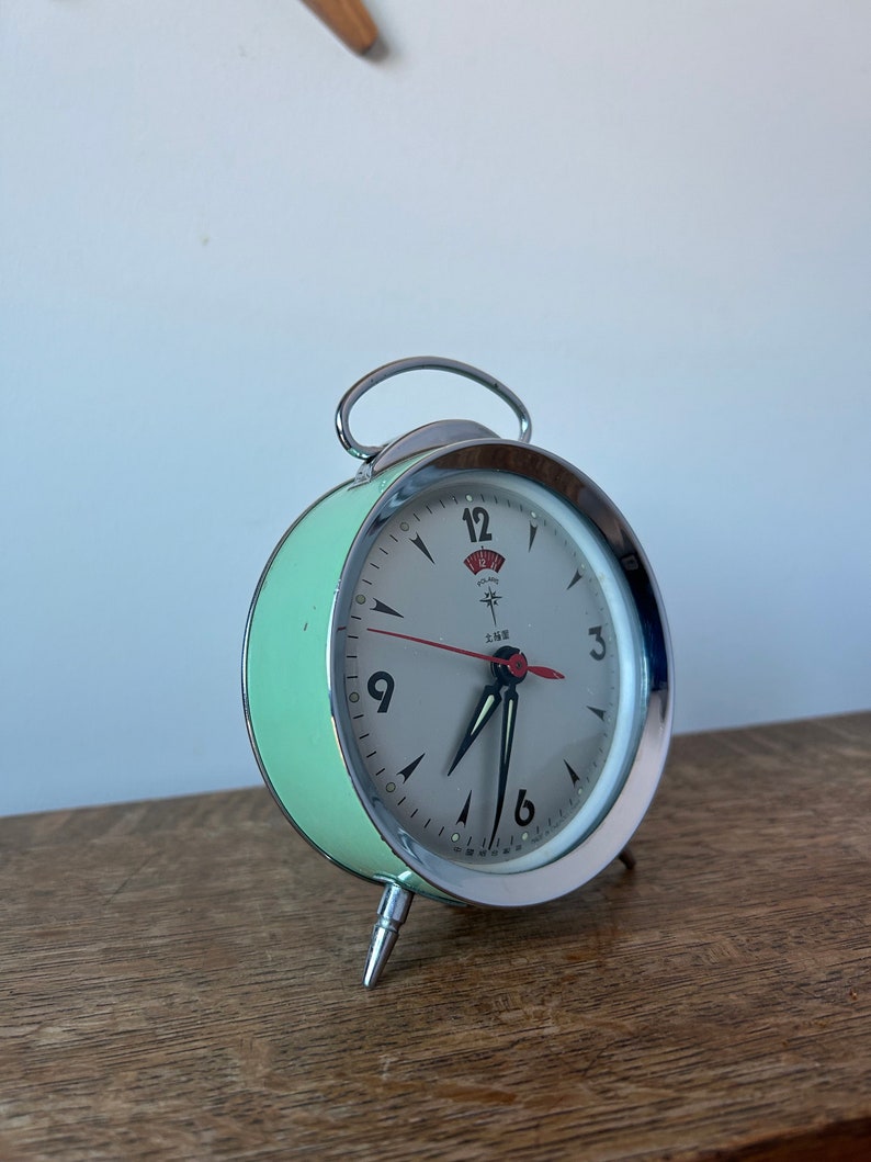 Vintage 1970s Polaris Clock, Wind Up, Retro Alarm Clock, Bedside Table ...