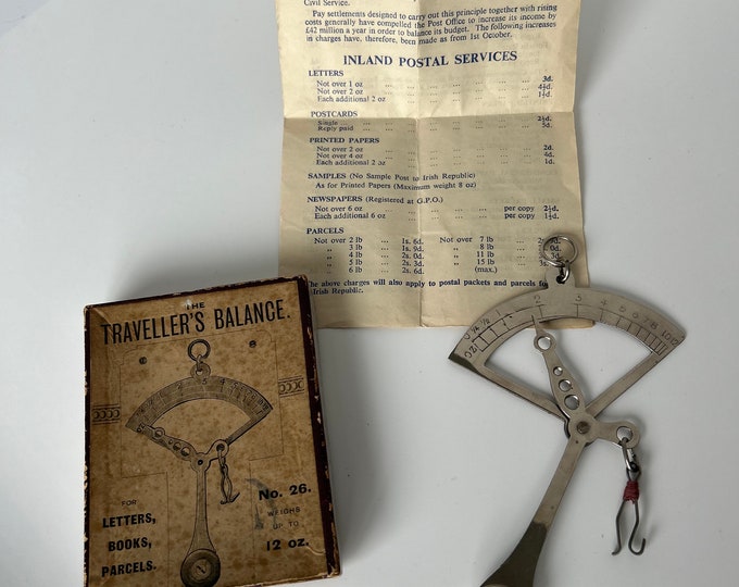 Antique Postal Scale, Traveller’s Balance for Letters and Parcels ...
