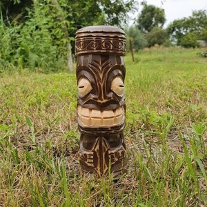 Hawaiian Tiki Statue Wooden Decor Hand Carved | Etsy