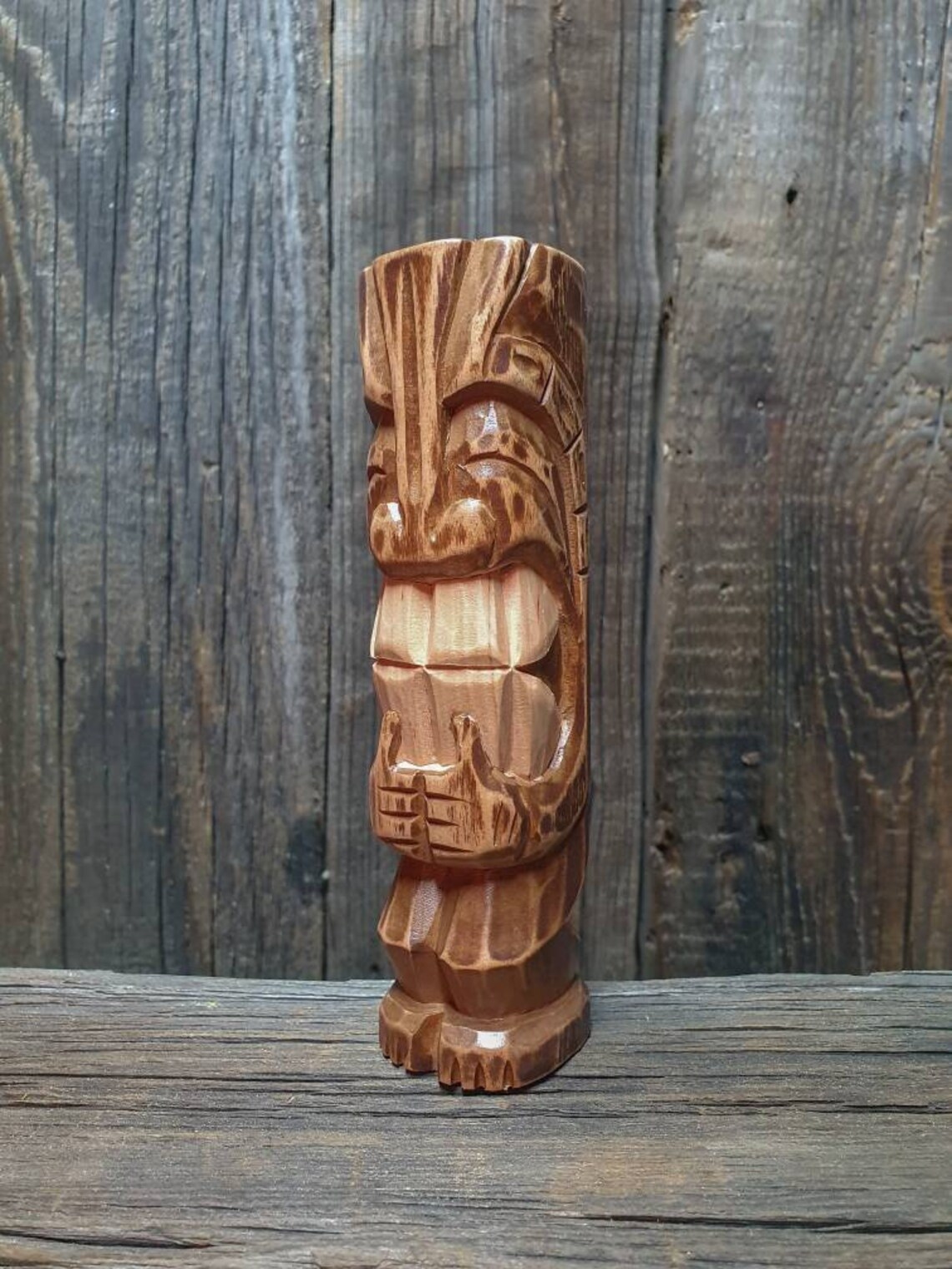 Smiling tiki statue | Etsy