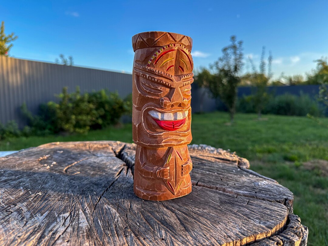 Hawaiian Tiki Statue Wooden Decor Hand Carved - Etsy