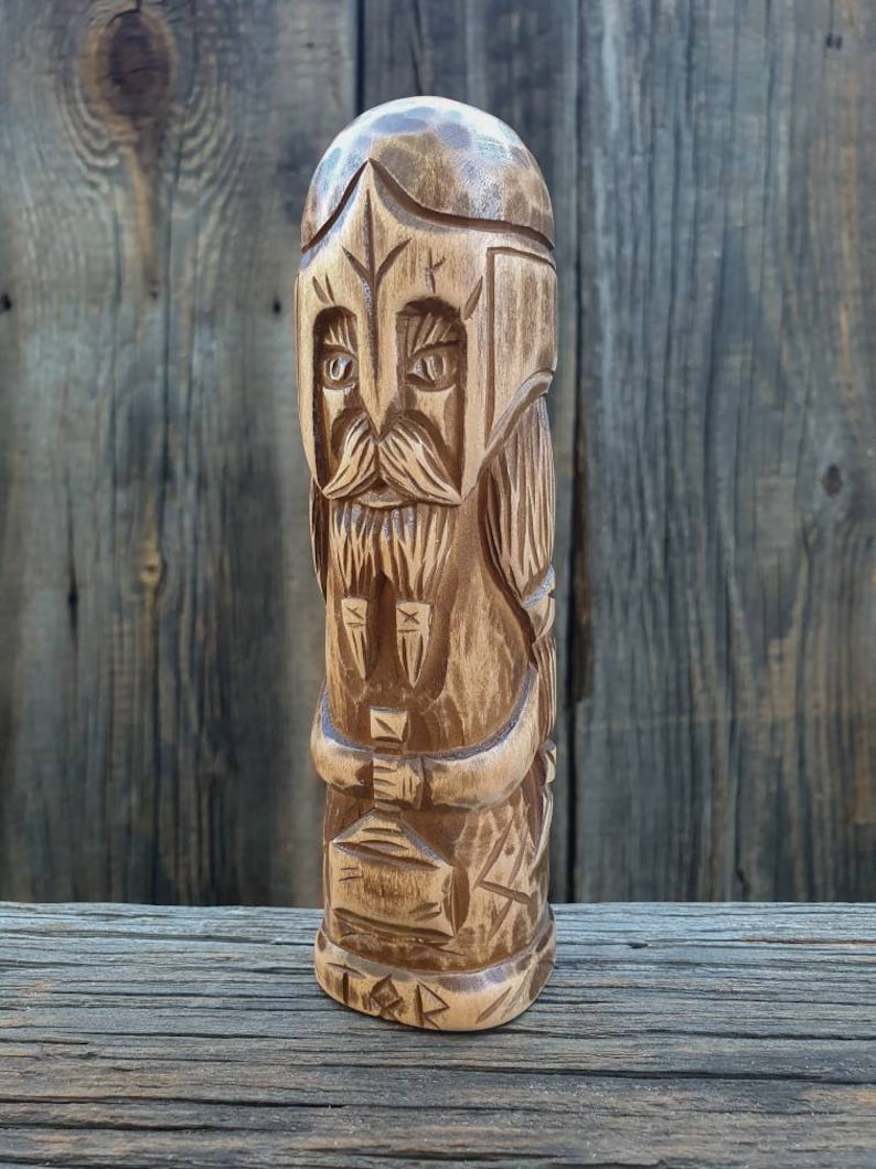 Norse God Thor Wood Statue Hand Carved Wood God Carved Thor | Etsy