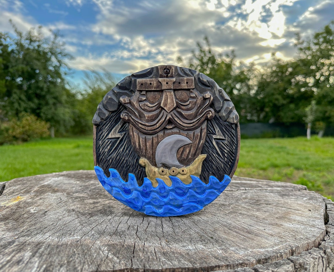 Hand Carved Viking Odin Wooden Mask: Norse God Wall Art - Etsy
