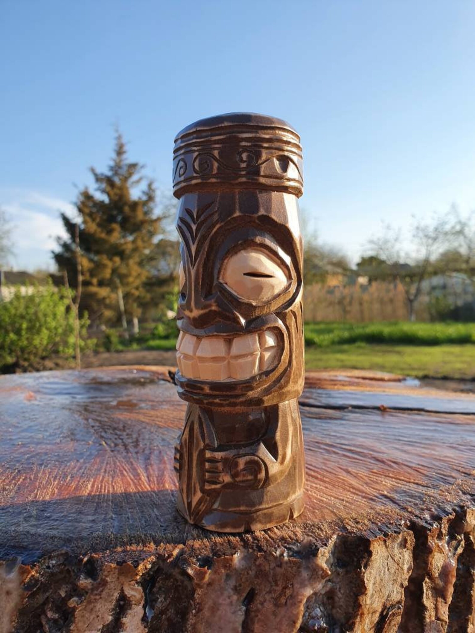 Hawaiian Tiki Statue Wooden Decor Hand Carved - Etsy