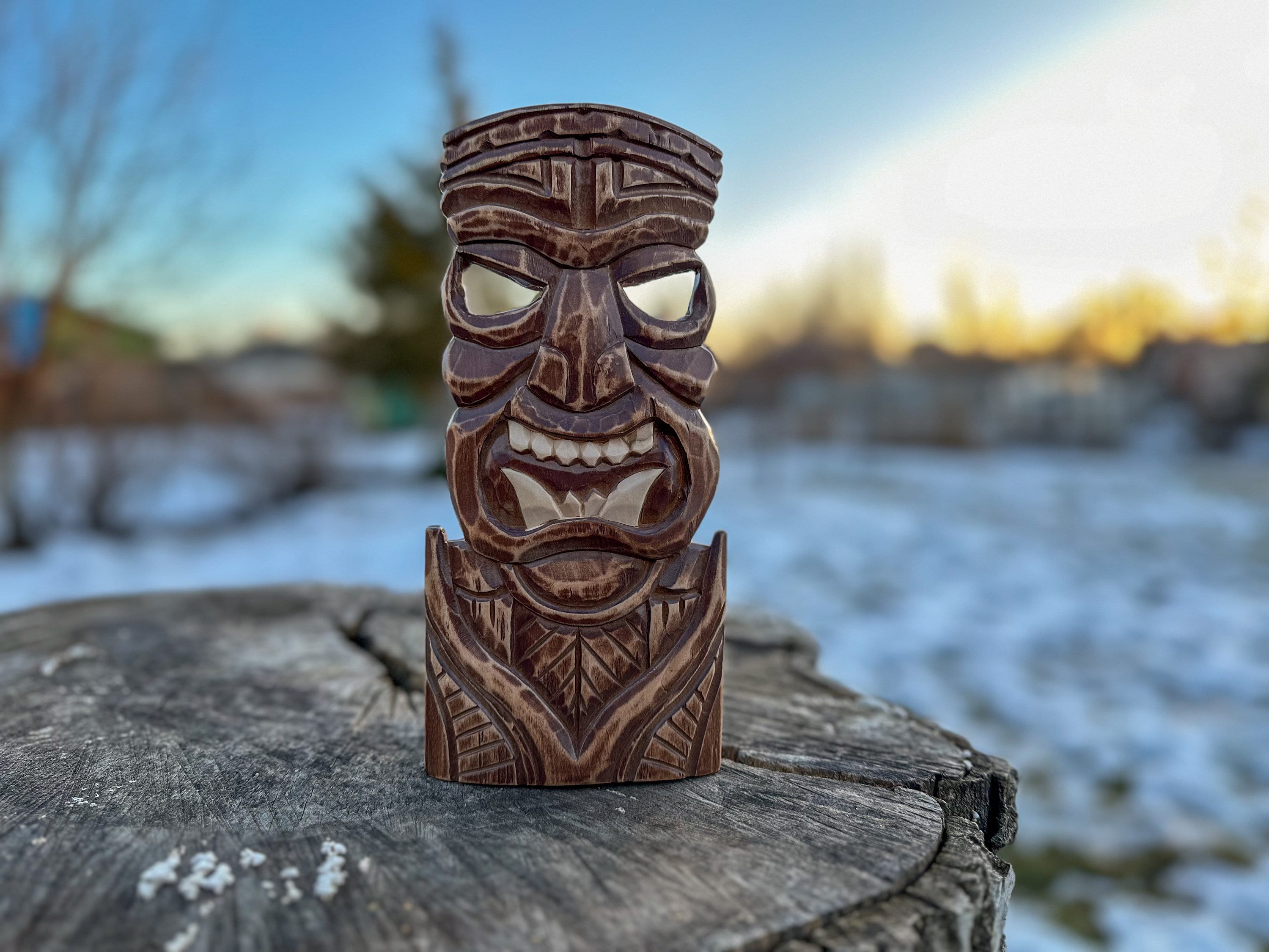 Wood Carved Tiki Panels