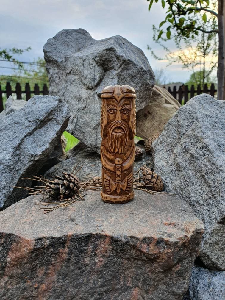 Viking Figurine Wood Statue Pagan Figurine Viking Figure Norse - Etsy