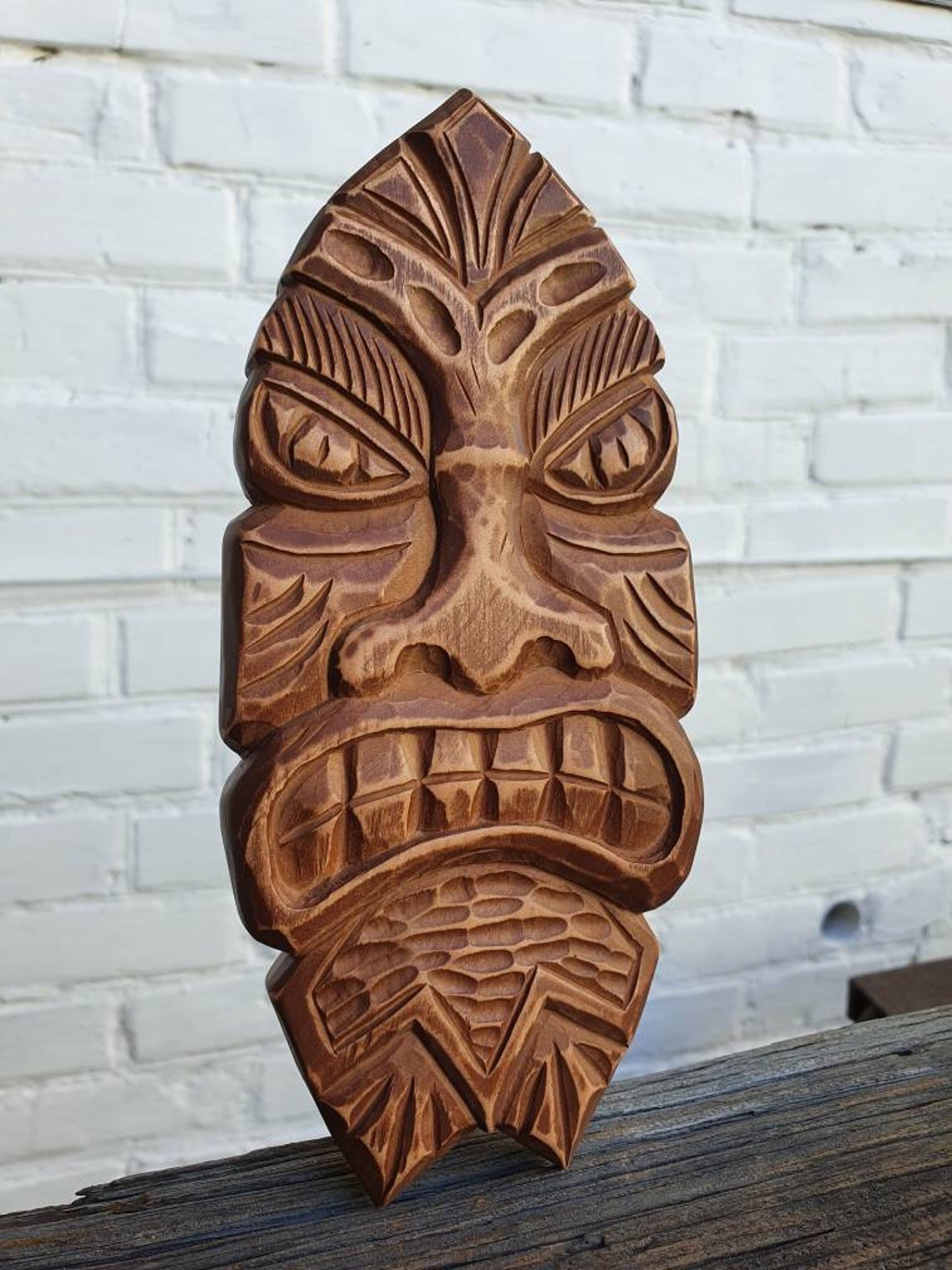 Hand Carved Wooden Mask Carved Tiki Mask African Mask Hawaiian | Etsy
