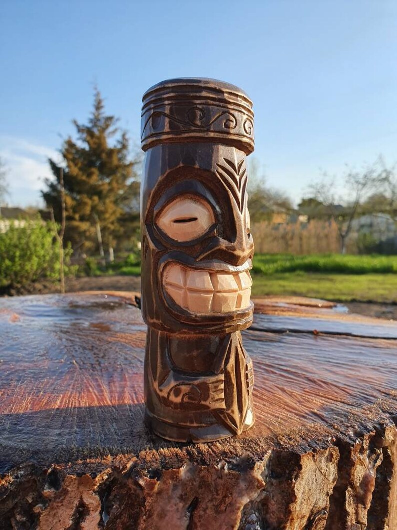 Hawaiian Tiki Statue Wooden Decor Hand Carved - Etsy