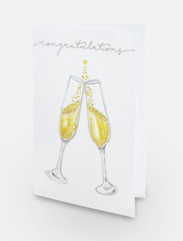 Champagne Cheers Congratulations Card | Engagement Card | Greeting Card ...