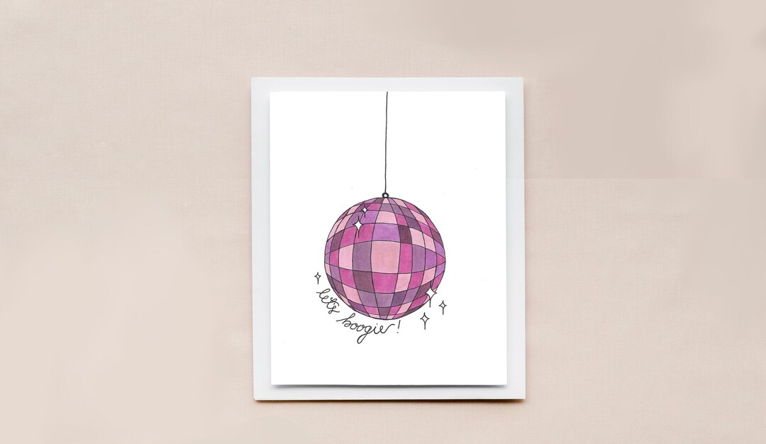 Pink Disco Ball Card | Disco Birthday | Groovy Celebration | Greeting ...