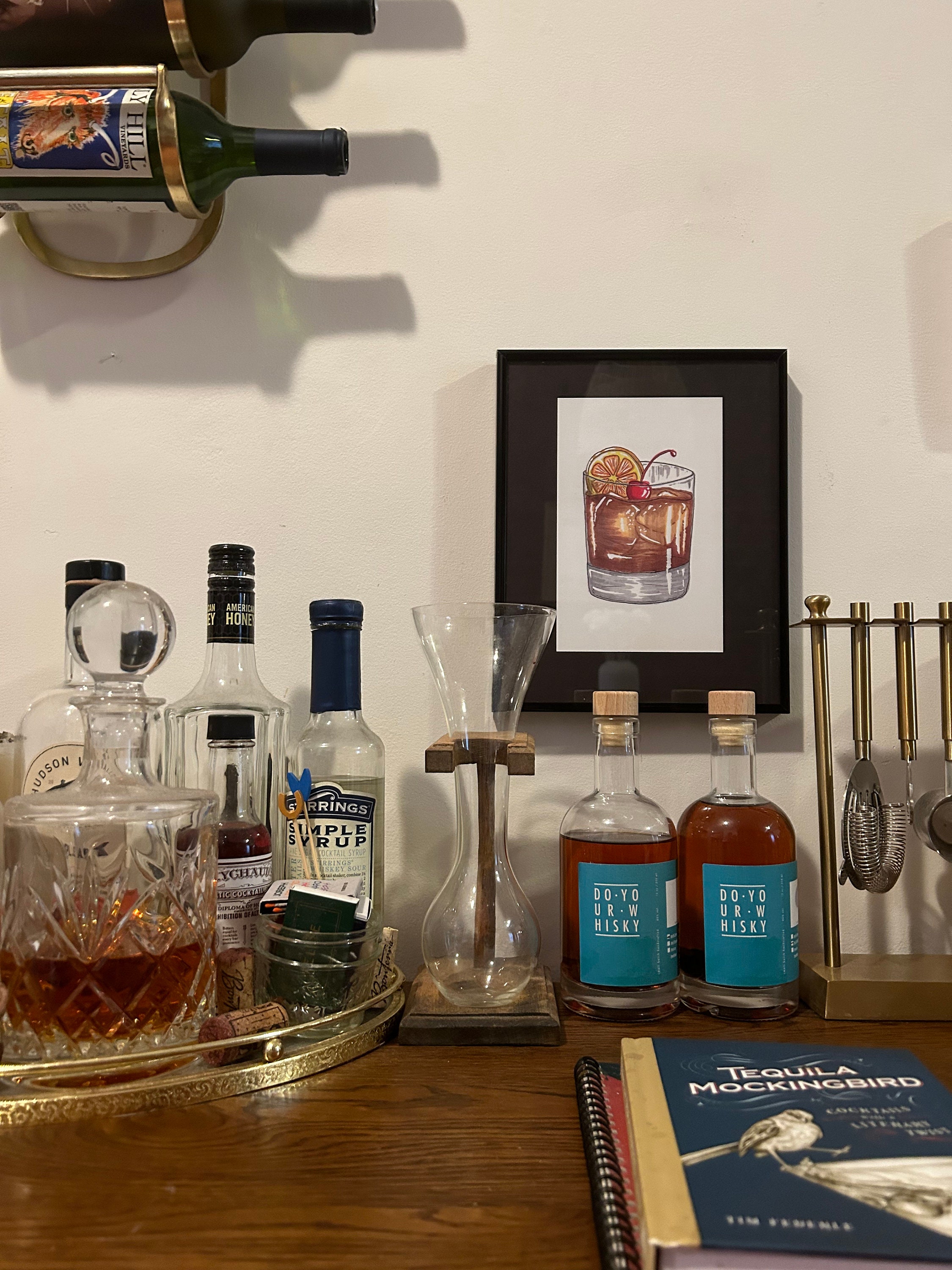 Whiskey Sour Print | Cocktail Art | Marker Art | Bar Cart Art | Wall ...