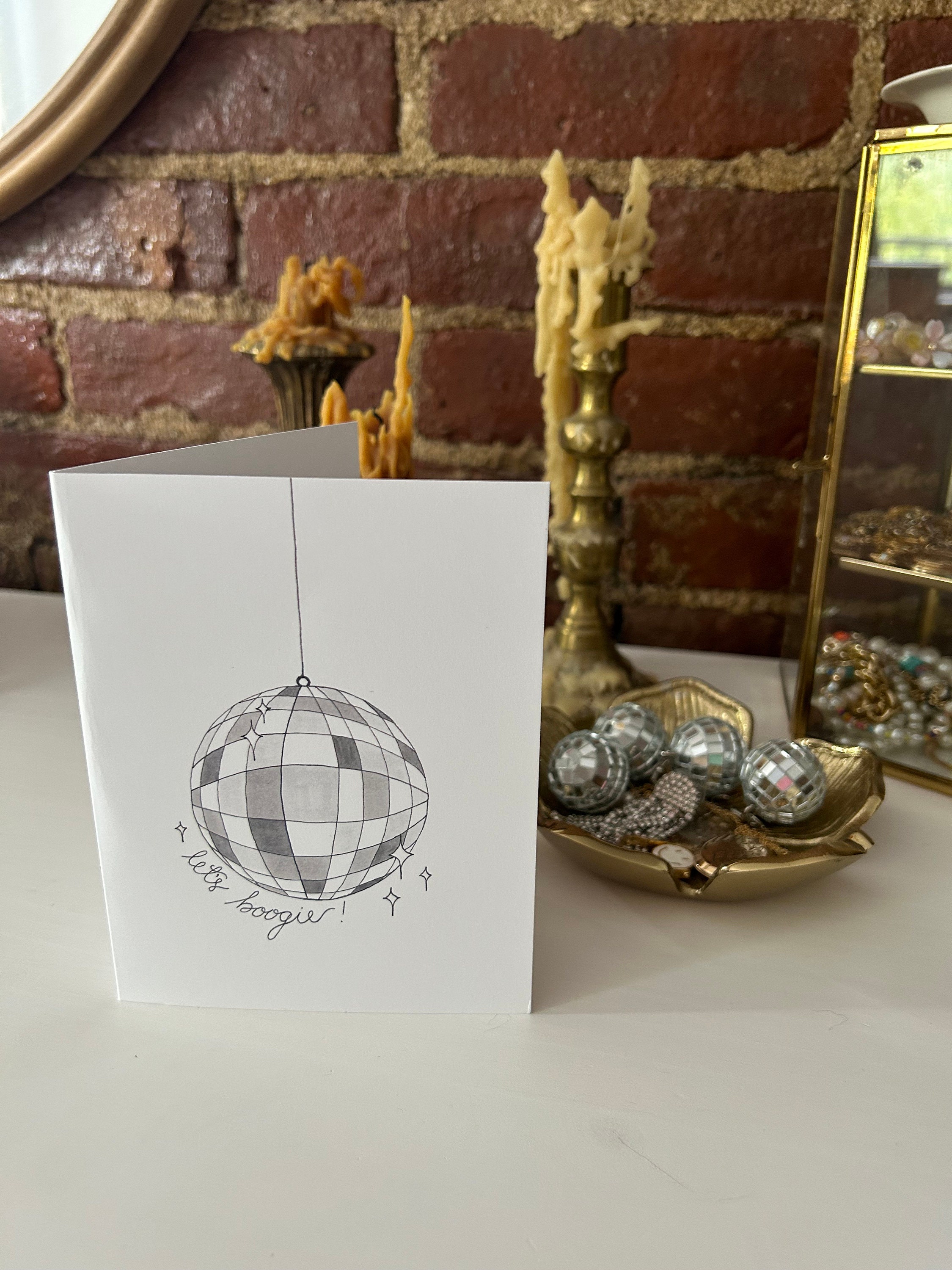 Disco Ball Card Disco Birthday Groovy Celebration - Etsy