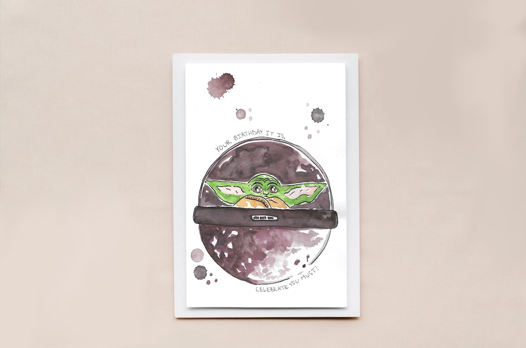Grogu Birthday Card | Star Wars Birthday Card | Greeting Card ...