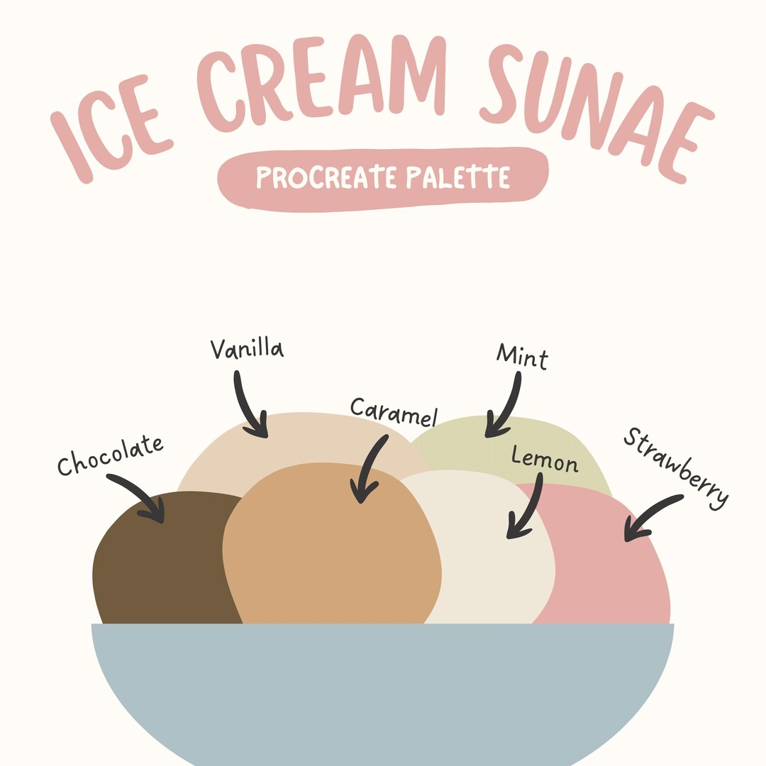 Ice Cream Sundae Color Palette for Procreate | Procreate Digital File ...