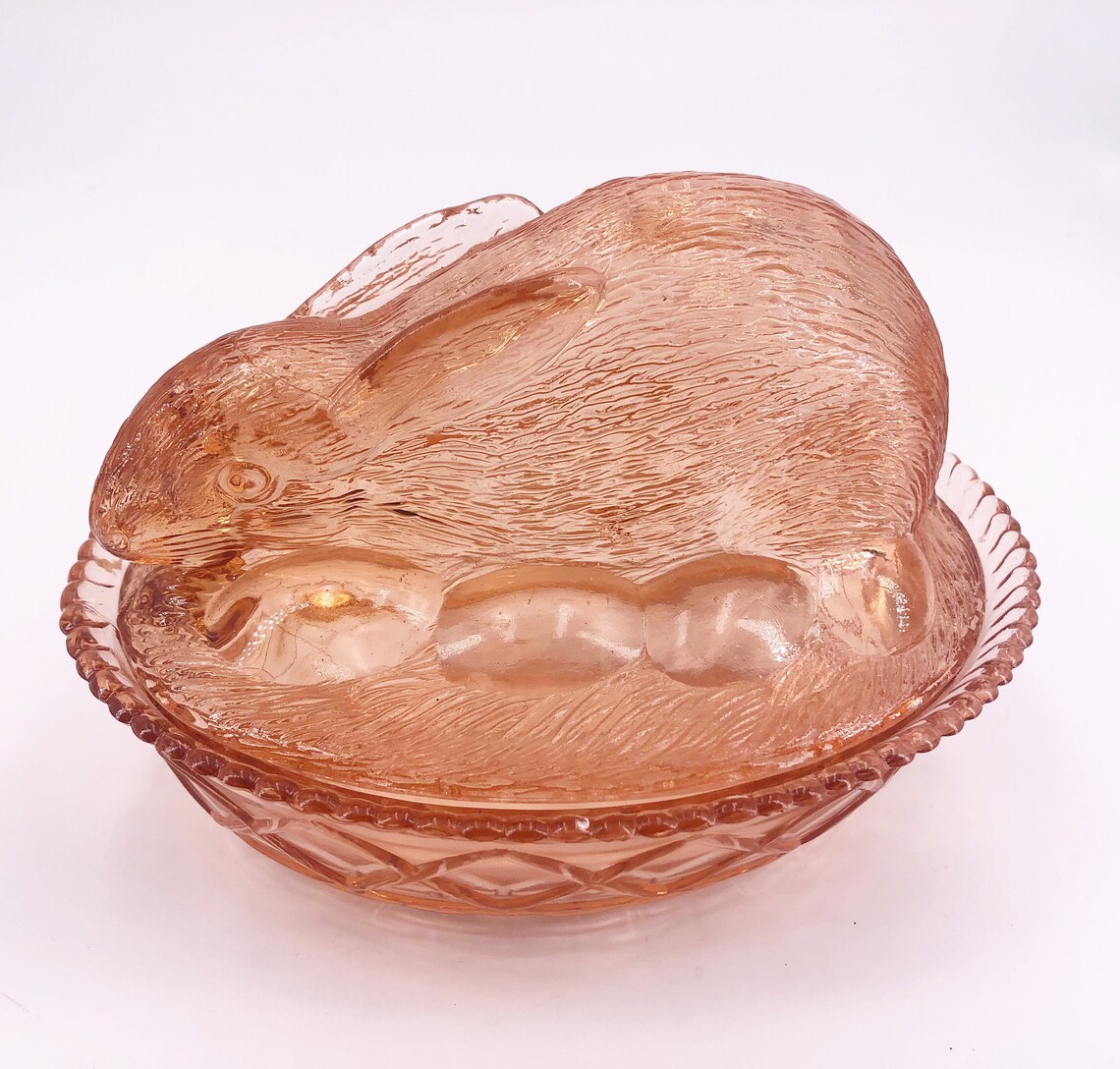 Fenton Rabbit on a Nest | Etsy