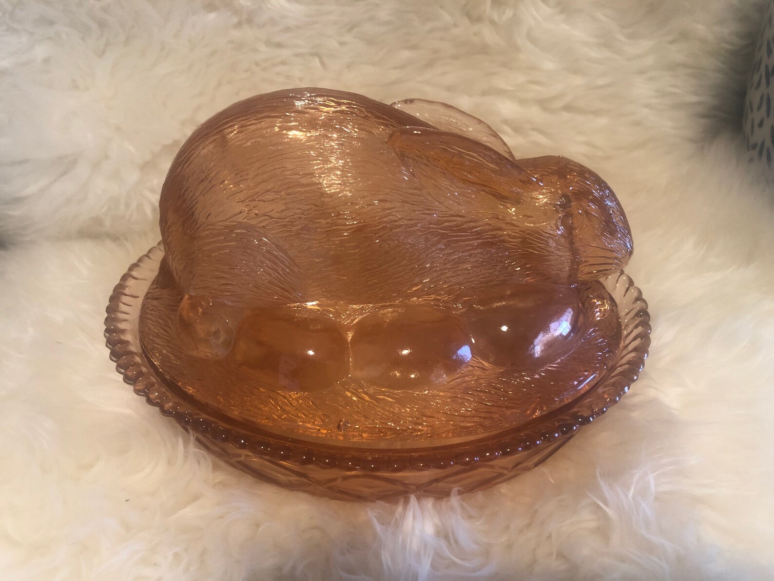 Fenton Rabbit on a Nest | Etsy