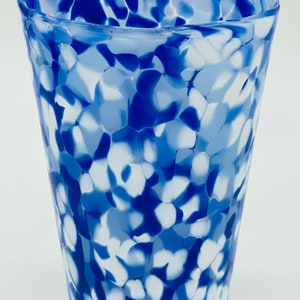 Hand Blown Glass: Blue Camo Pint Glass - Etsy