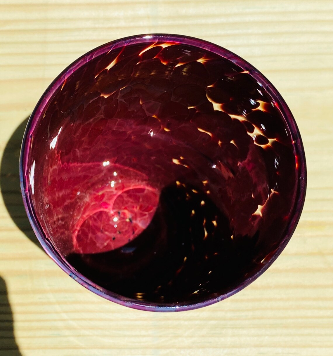 Hand Blown Glass: Red Marbled Pint Glass - Etsy