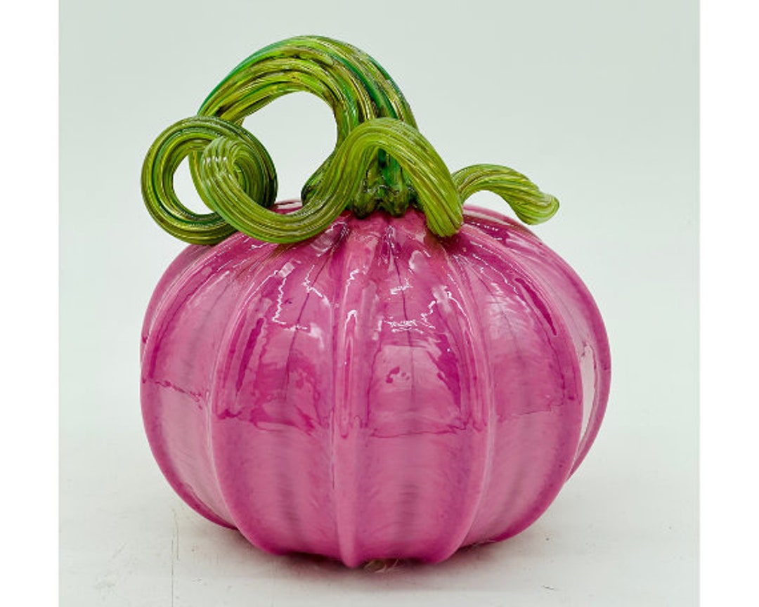 Hand Blown Glass: Pink Pumpkin - Etsy