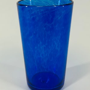 Hand Blown Glass: Blue Pint Glass - Etsy