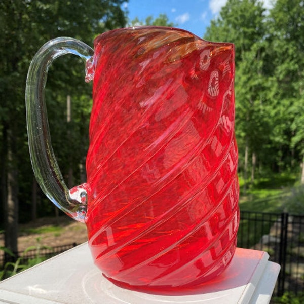 Hand Blown Pitcher - Etsy