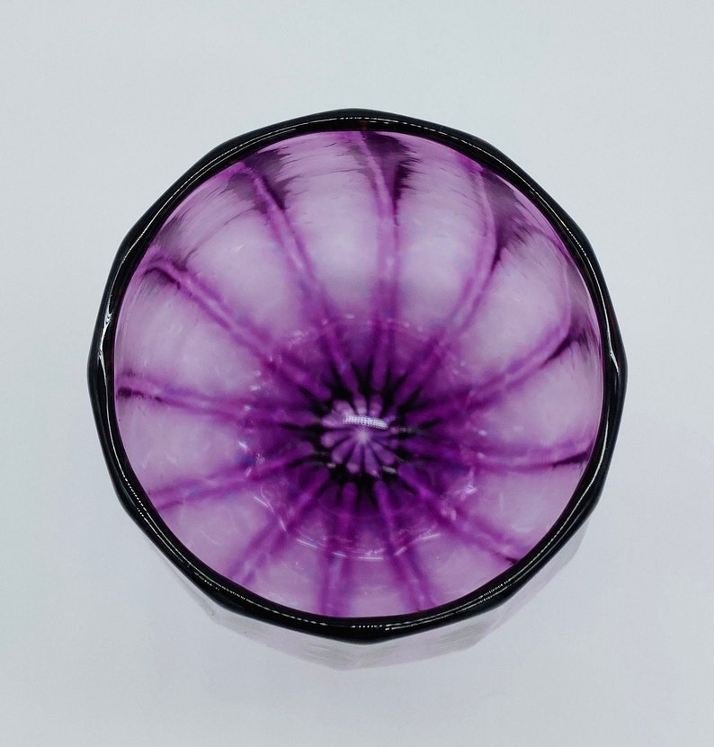 Hand Blown Glass: Purple Straight Optic Stemless Wine Glass | Etsy