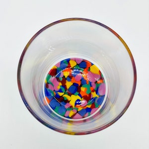 Hand Blown Glass: Rainbow Rocks Glass - Etsy
