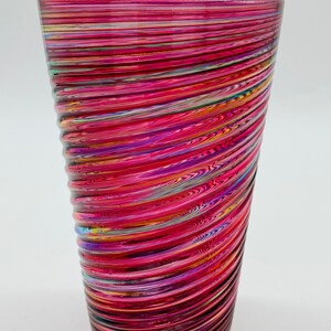 Hand Blown Glass: Pink Mix Optic Twist Pint Glass - Etsy